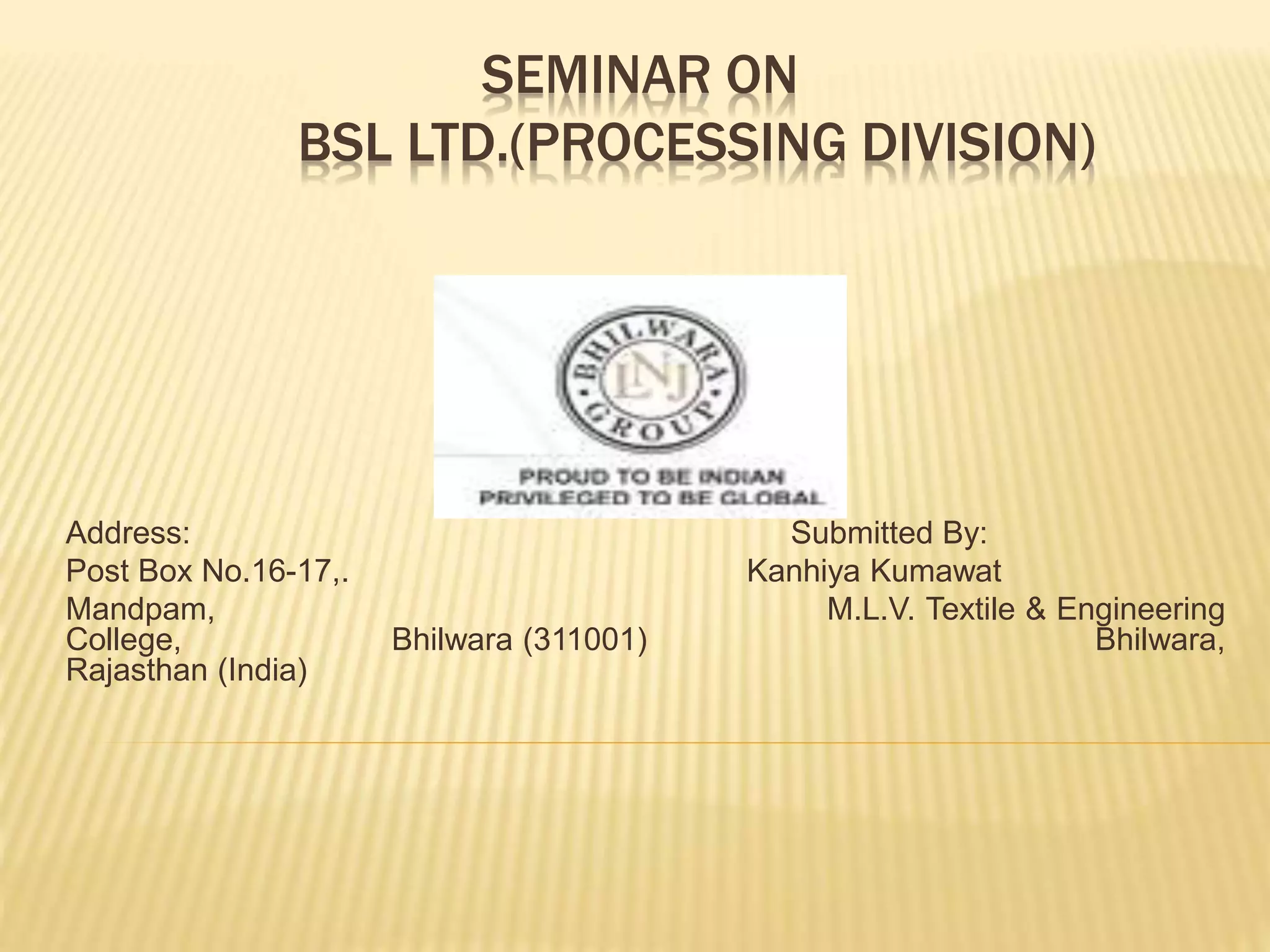 Textile chemical processing | PPTX