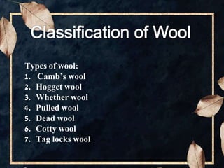 wool: introdction,origin and histrory, process, types, classification ...