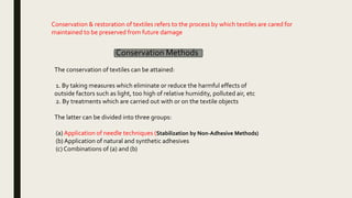 Textile conservation needle technique | PPTX