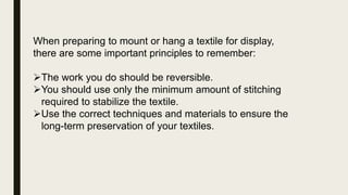 Textile conservation needle technique | PPTX