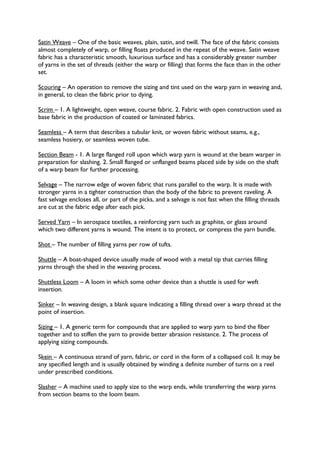 Textile dictionary | DOC | Needlework | Arts and Crafts