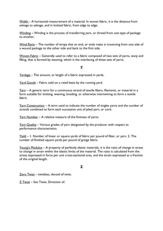 Textile dictionary | DOC