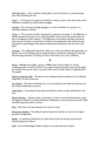 Textile dictionary | DOC | Needlework | Arts and Crafts