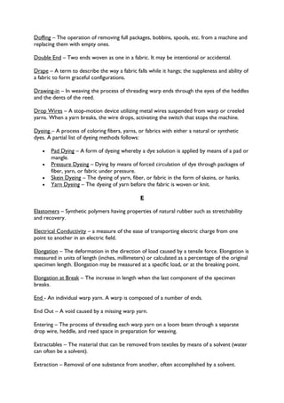 Textile dictionary | DOC | Needlework | Arts and Crafts