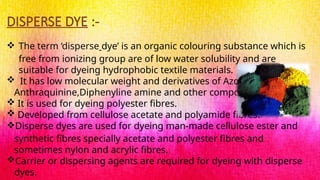 TEXTILE DYEING , DIFFERENT TYPES OF DYES | PPTX
