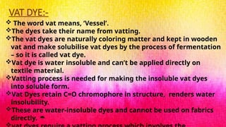 TEXTILE DYEING , DIFFERENT TYPES OF DYES | PPT