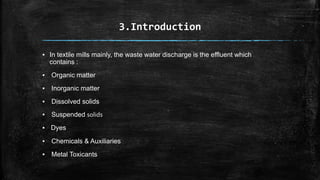 Textile Effluent Process | PPTX
