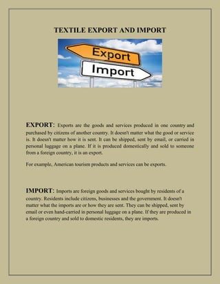 Overview of Textile export and import | PDF