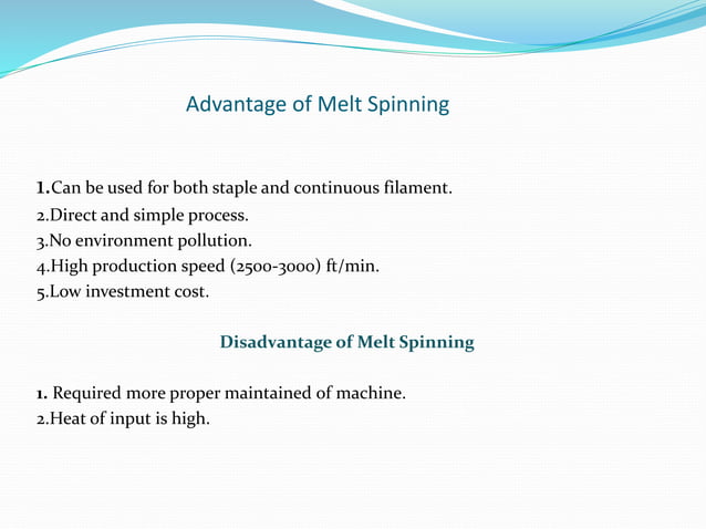 Melt Spinning Process for filament fiber production | PPTX | Needlework | Arts and Crafts