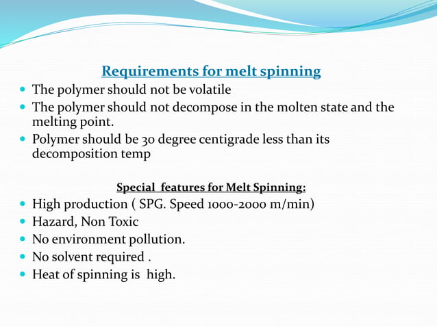 Melt Spinning Process for filament fiber production | PPTX | Needlework | Arts and Crafts