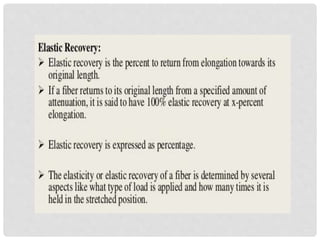 Textile fiber properties. | PPTX