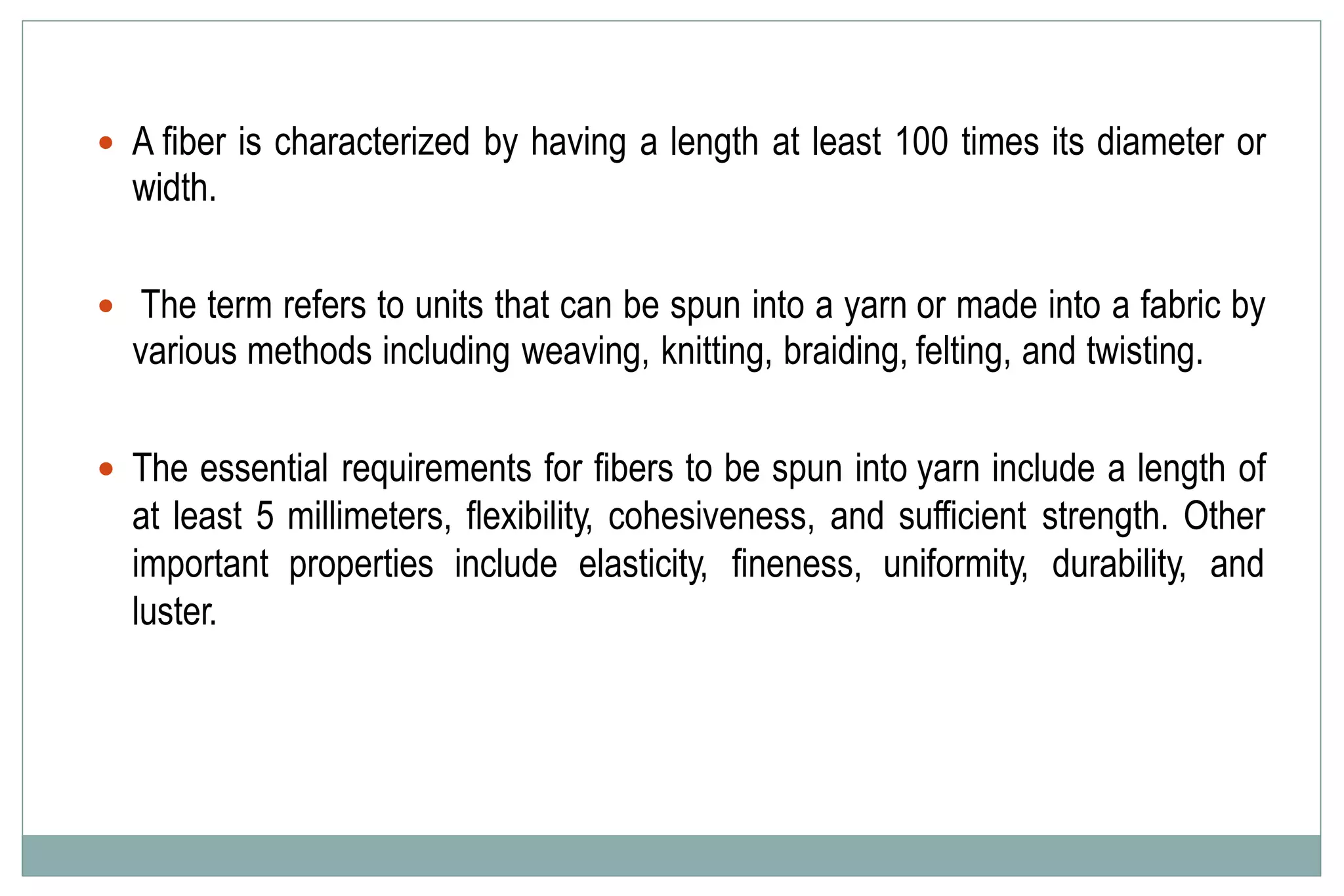 Textile fibers and yarns editabl | PPTX