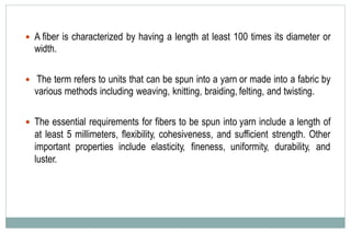 Textile fibers and yarns editabl | PPTX