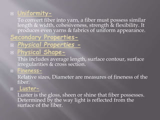 Textile fiber theory | PPTX