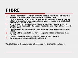 Textile Fibre - Introduction &Classification | PPT