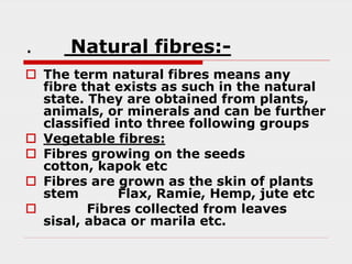Textile Fibre - Introduction &Classification | PPT