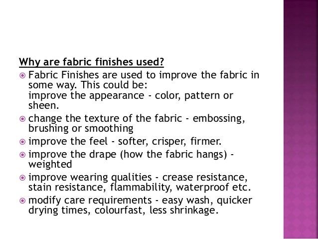 Textile finishes