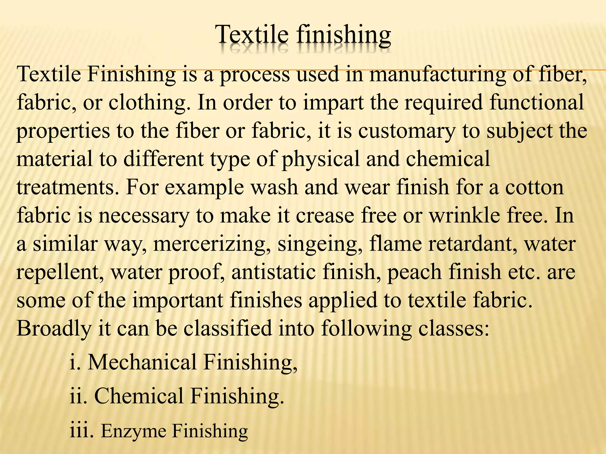 Textile finishing | PPTX