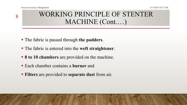 Stenter Machine | PPTX | Needlework | Arts and Crafts