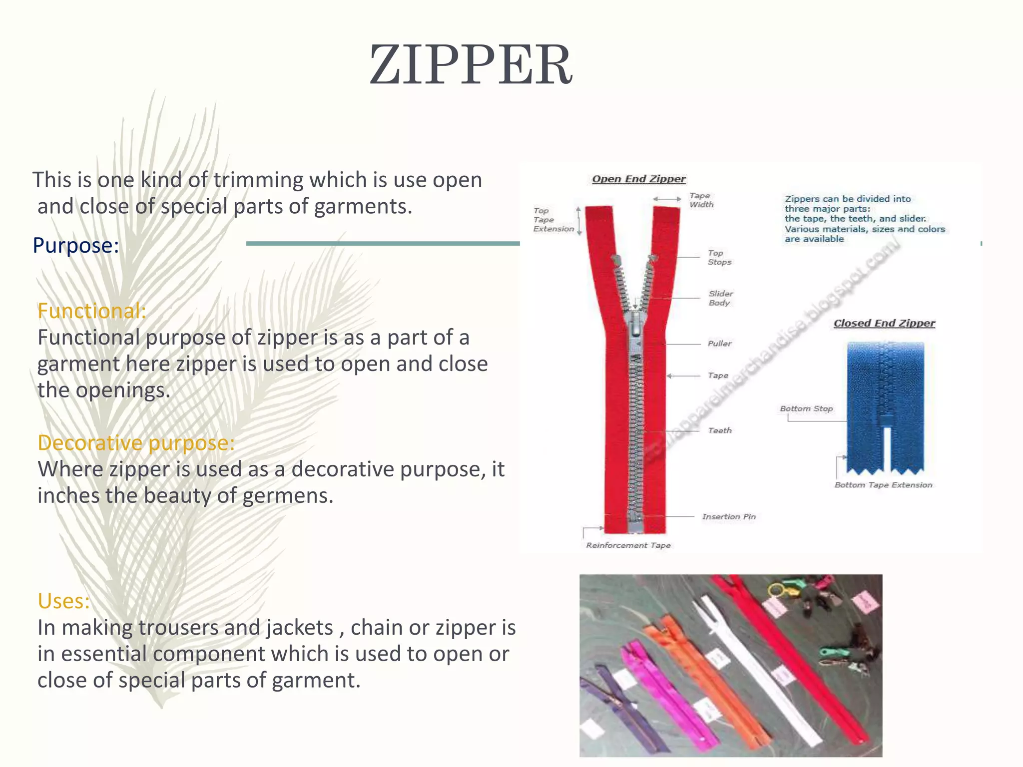 Textile & garments (1)- Trims & accessories of garments | PPTX