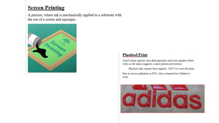 Textile & garments (6) - Types of Prints & Print placement | PPTX