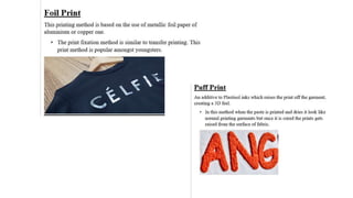 Textile & garments (6) - Types of Prints & Print placement | PPTX