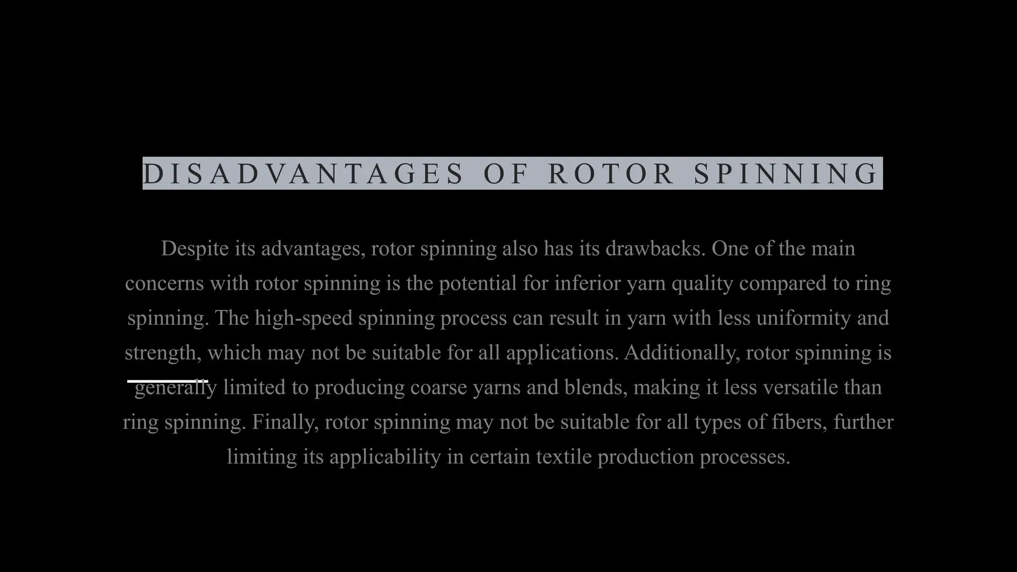 Comparison between Ring & Rotor Yarn Spinning, Amity university kolkata ...