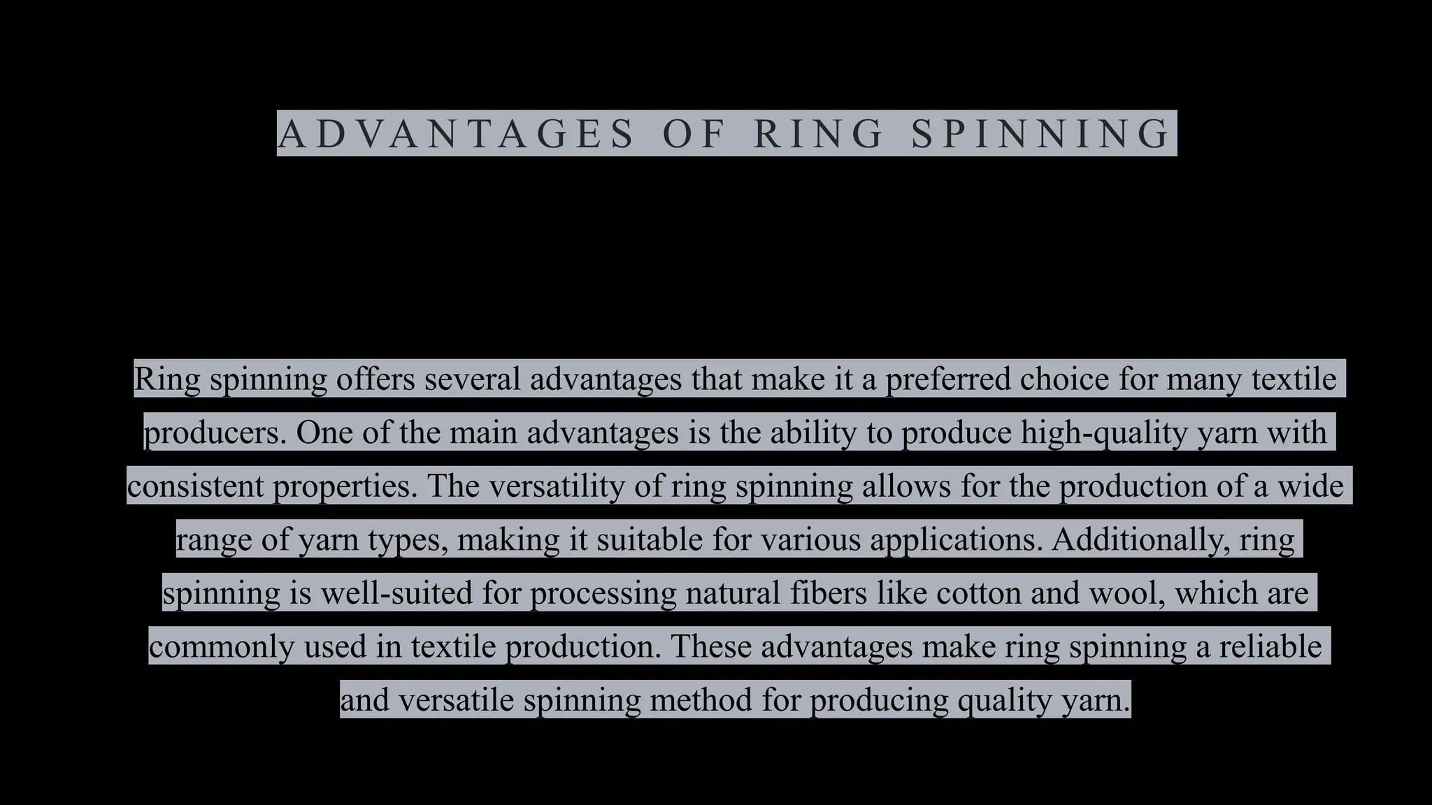 Comparison between Ring & Rotor Yarn Spinning, Amity university kolkata ...