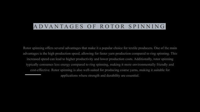 Comparison between Ring & Rotor Yarn Spinning, Amity university kolkata ...
