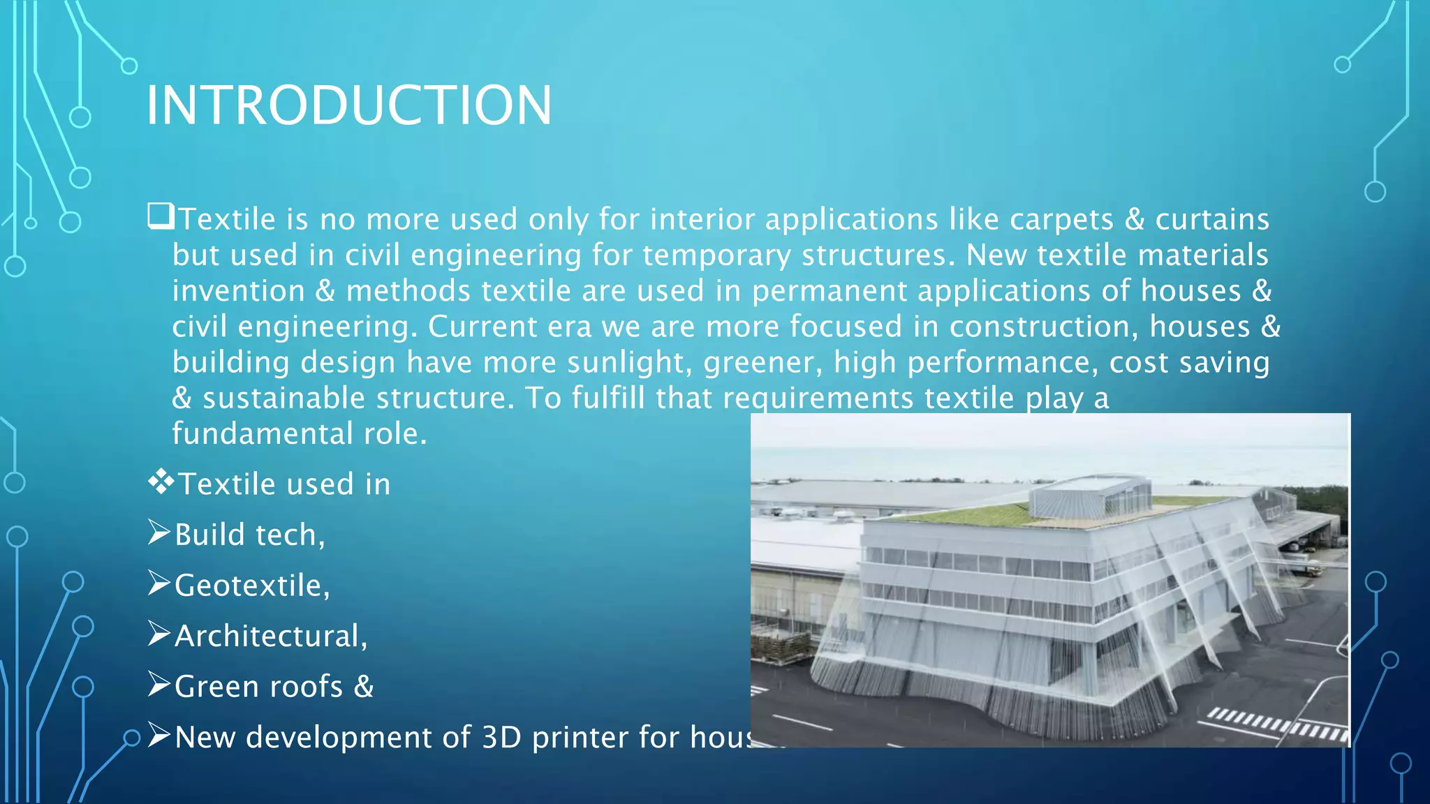 textile in building technology & road construction | PPTX