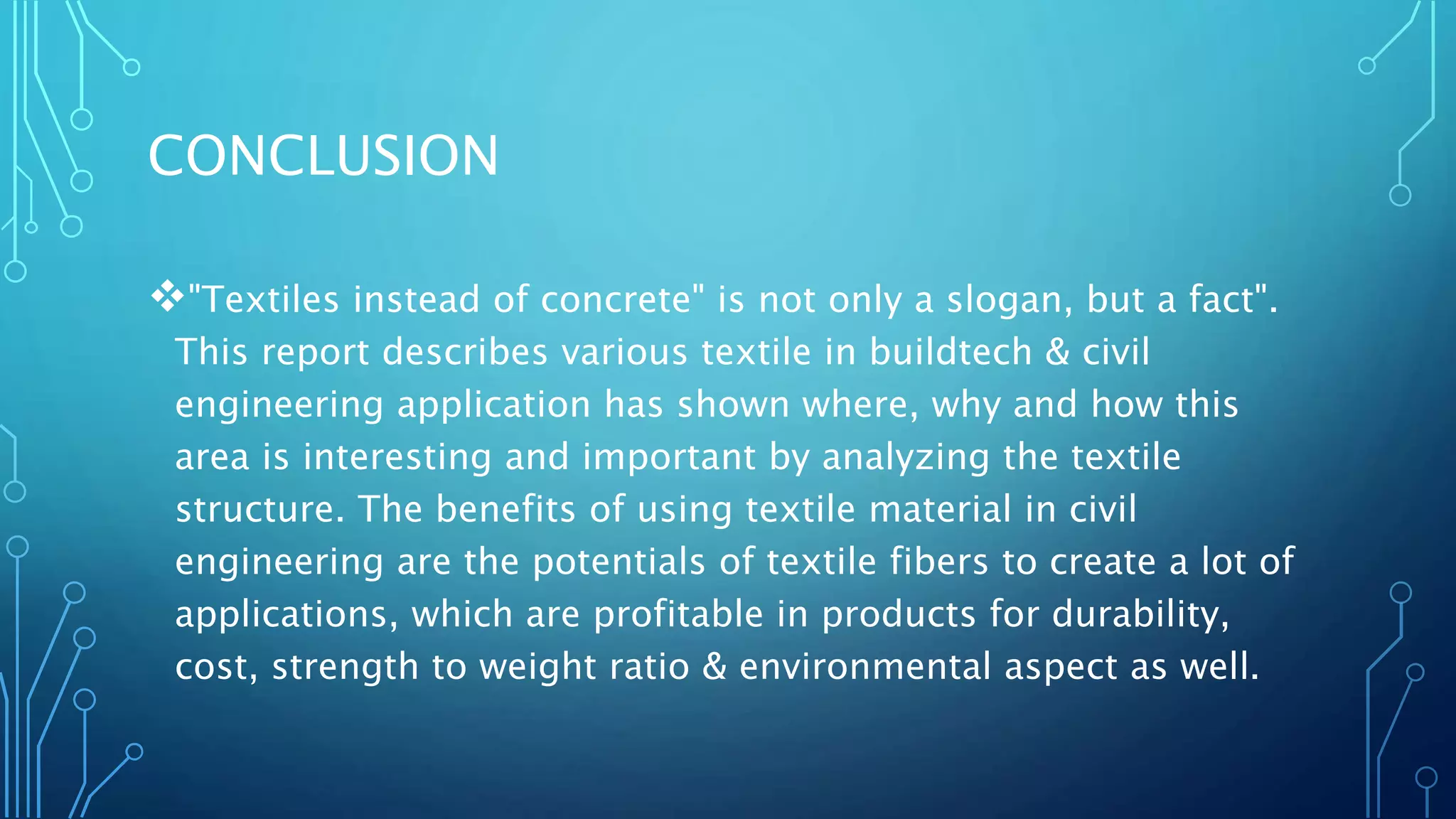 textile in building technology & road construction | PPTX