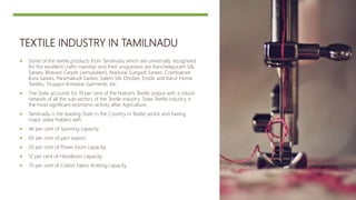 A Growth Performance of Textile Industry in Tamil Nadu | PPTX