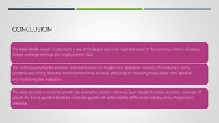 A Growth Performance of Textile Industry in Tamil Nadu | PPTX