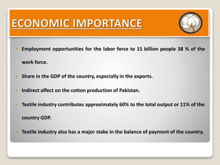 Textile industry of pakistan | PPTX