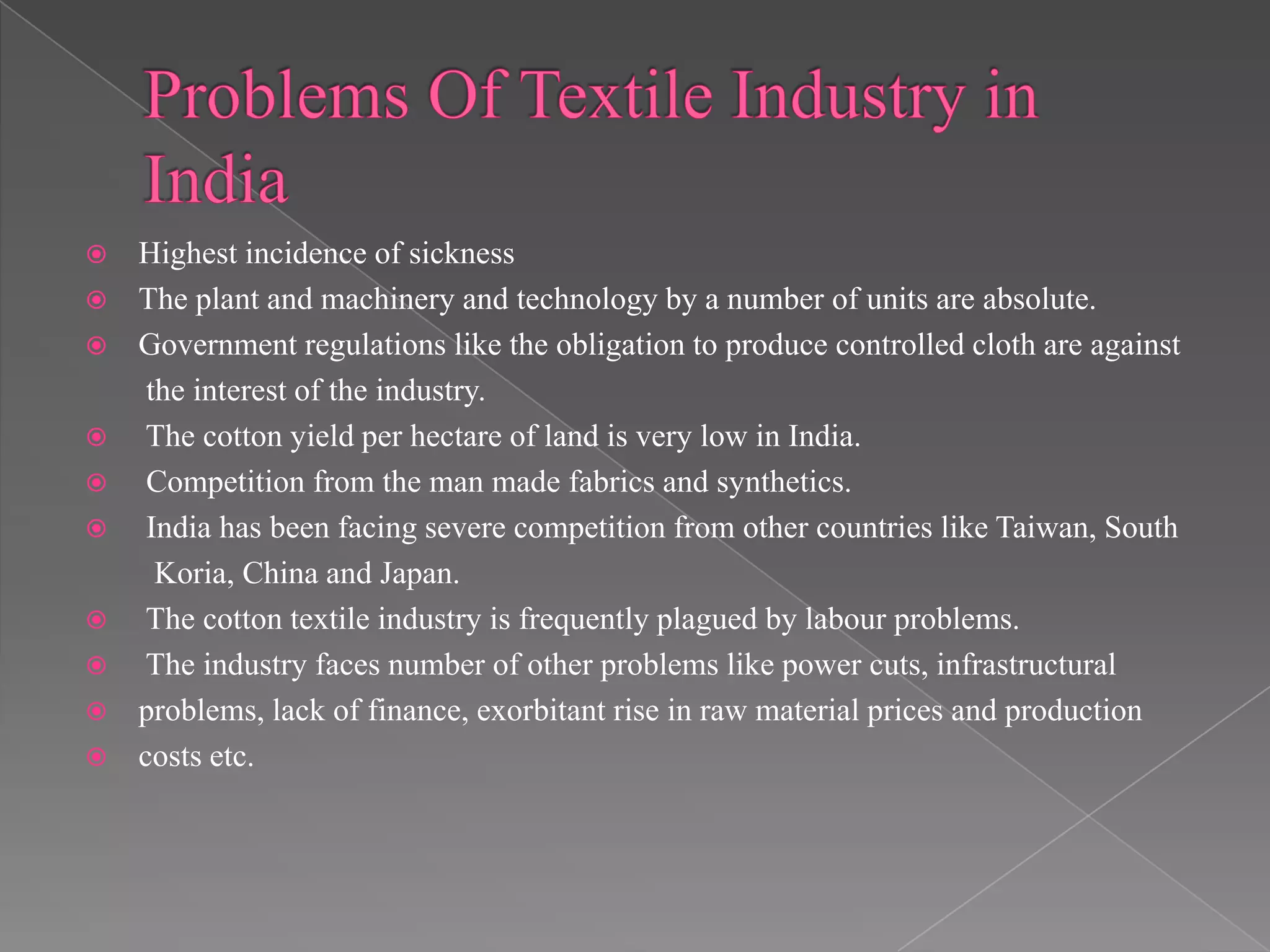 Textile industry ppt strategic management | PPTX