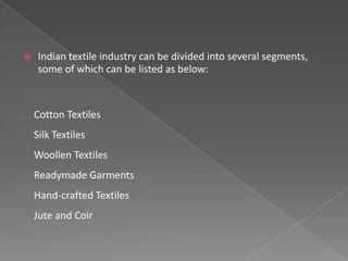 Textile industry ppt strategic management | PPTX