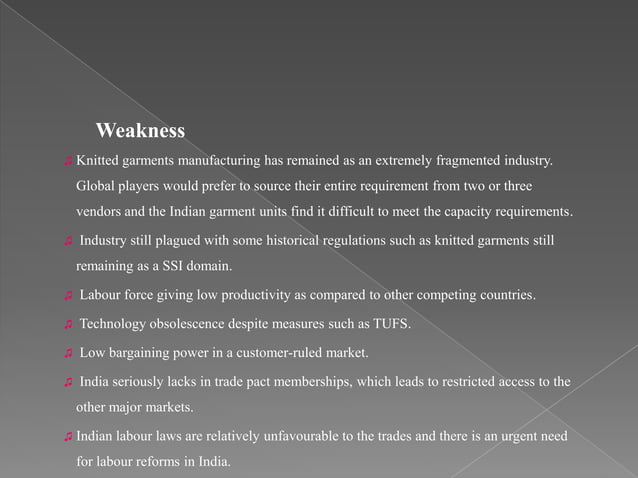 Textile industry ppt strategic management | PPTX