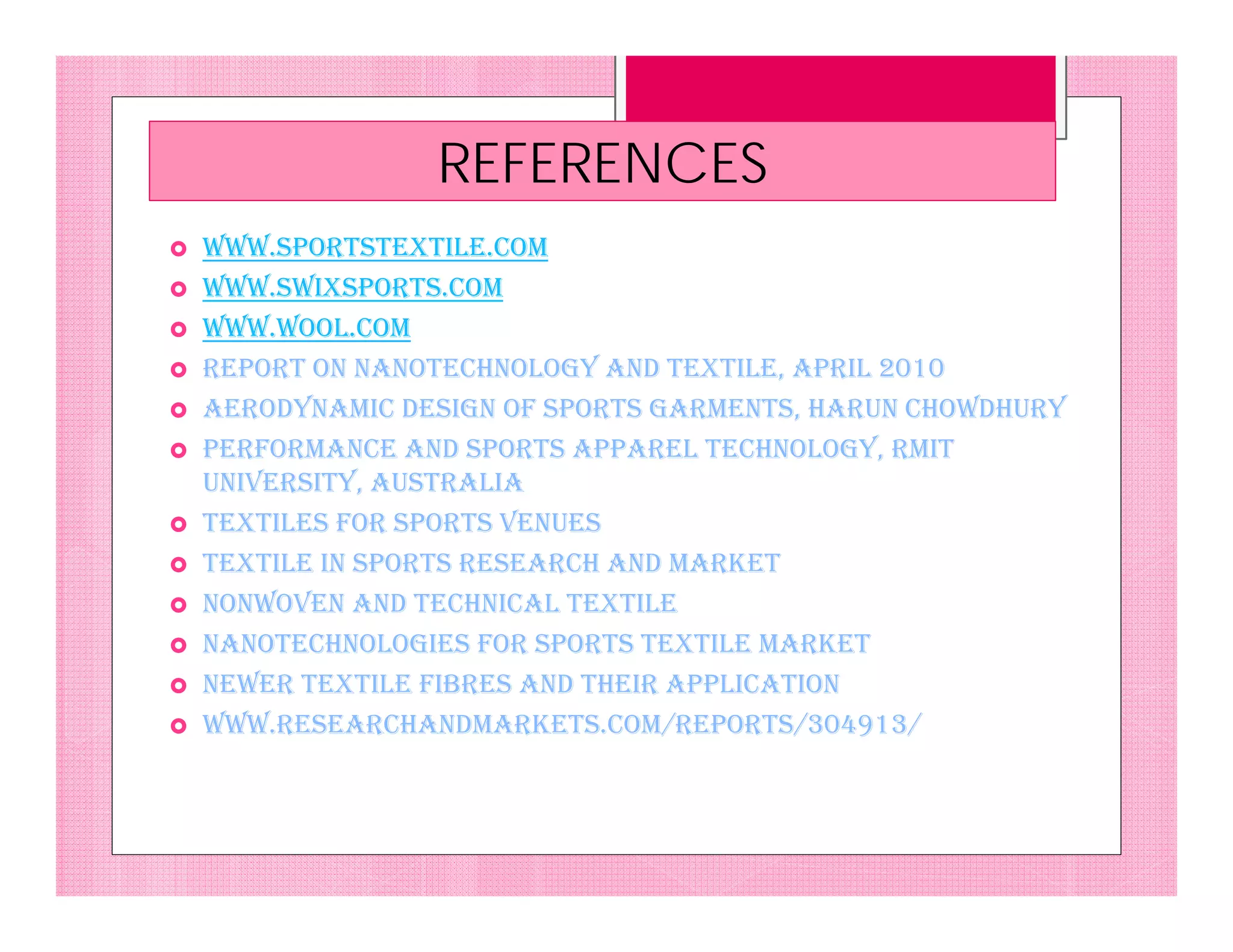 Textile in sports and it’s material, structure and application | PDF