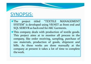 Textile Management System - Review I.pptx | Computer Peripherals | Computing