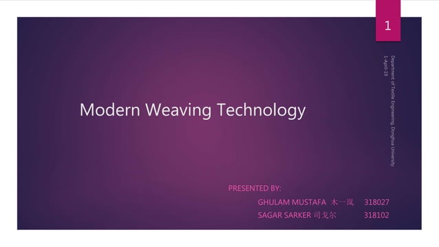 Textile manufacturing & technology | PPT