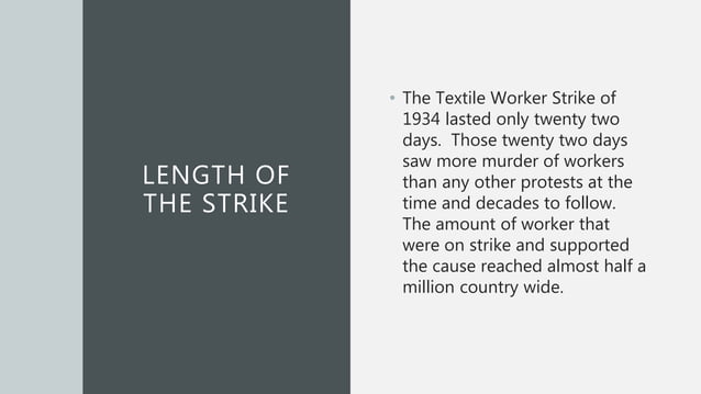 Textile mill strike of 1934 | PPTX | Needlework | Arts and Crafts