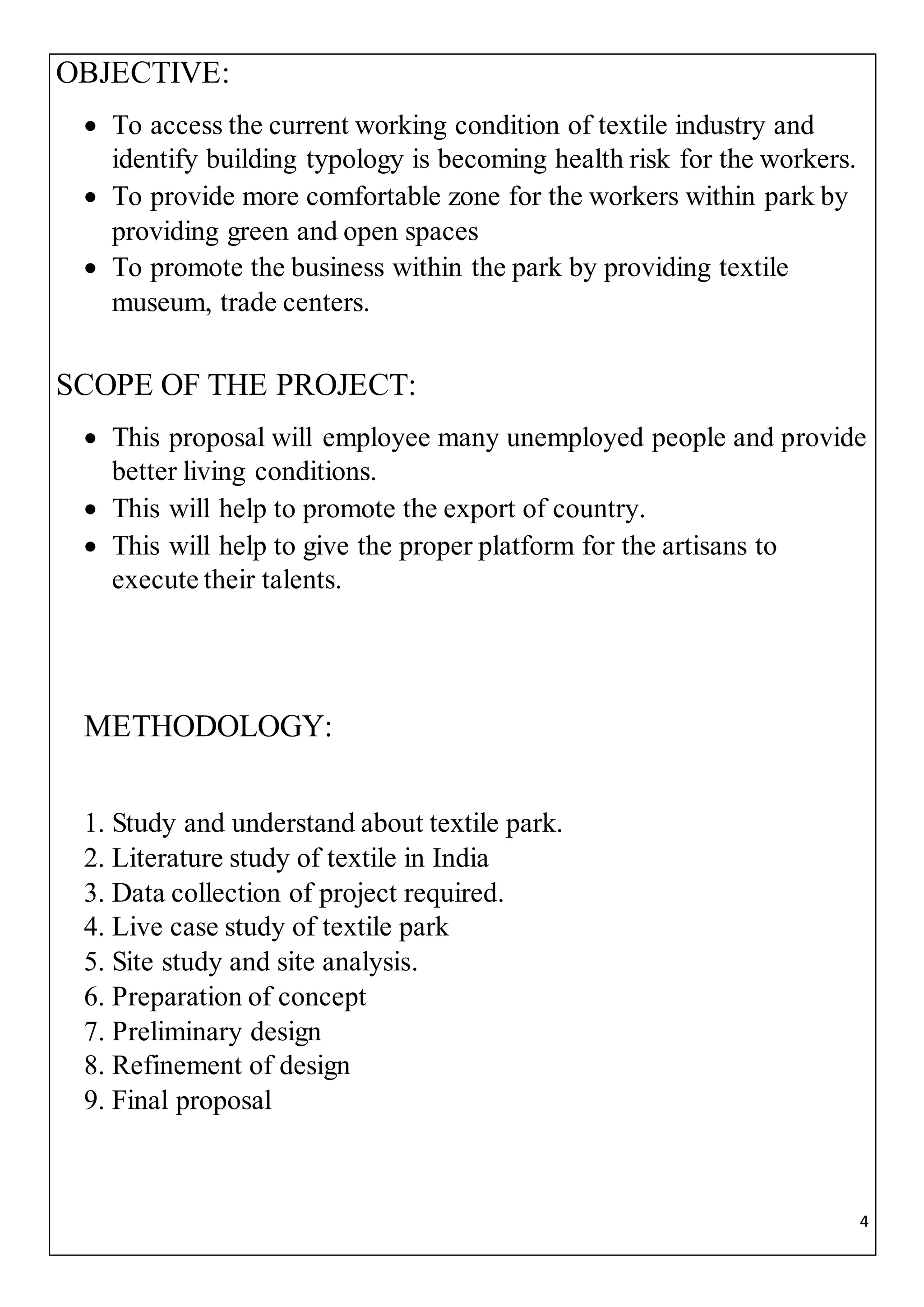 Textile park thesis | DOCX