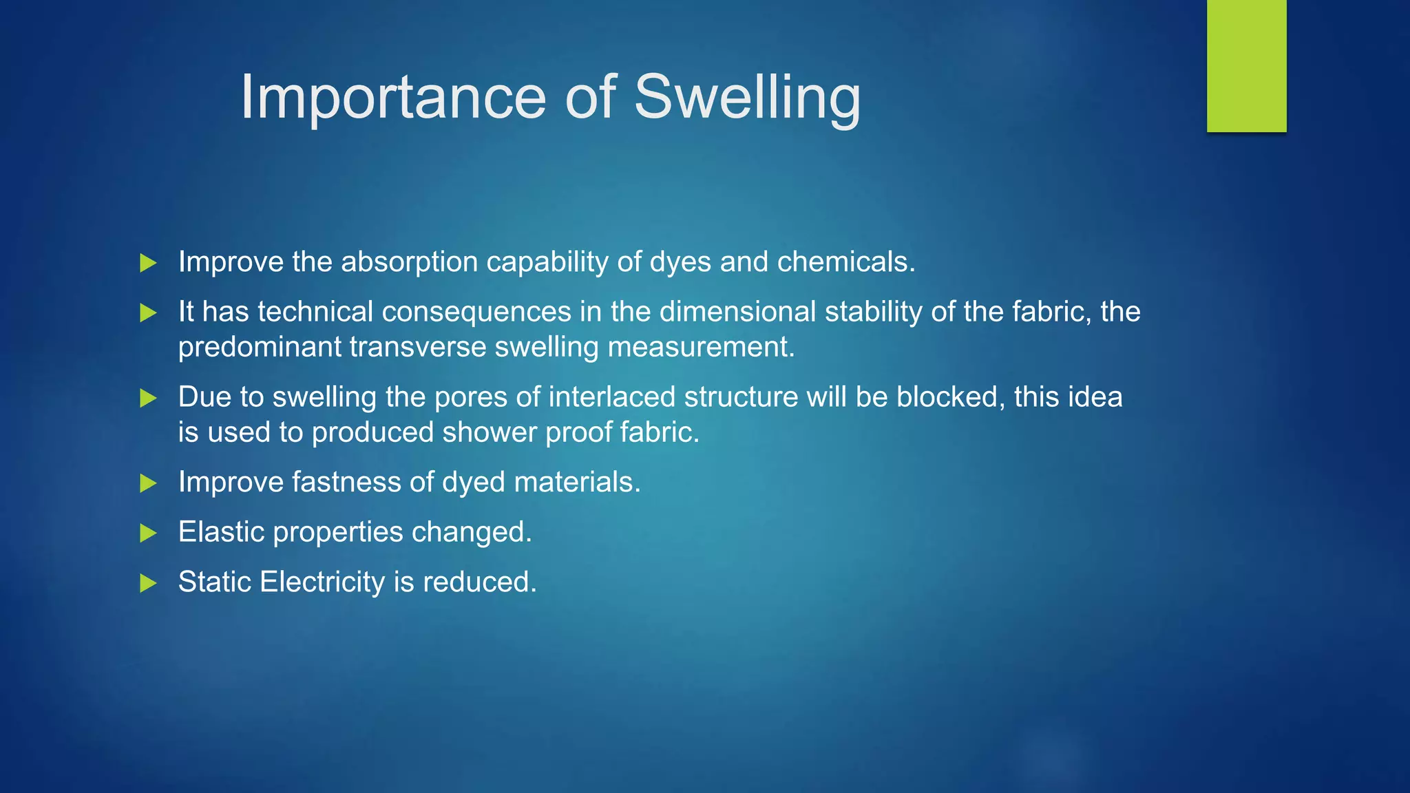 Textile physics - Swelling of yarn | PPTX