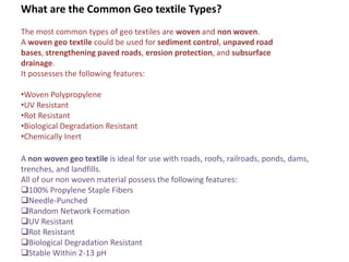 Presentation on Geo textile. | PPTX