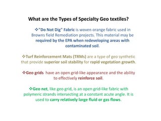 Presentation on Geo textile. | PPTX