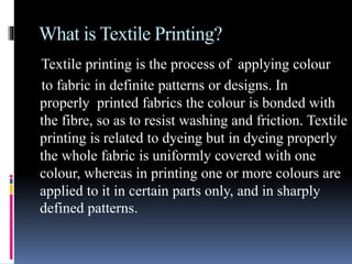 Textile printing | PPTX