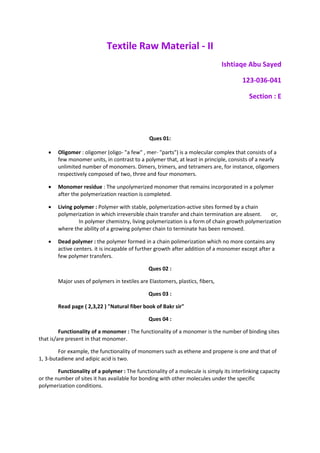 Textile raw material 1 | PDF