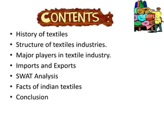 Textiles Industry | PPTX