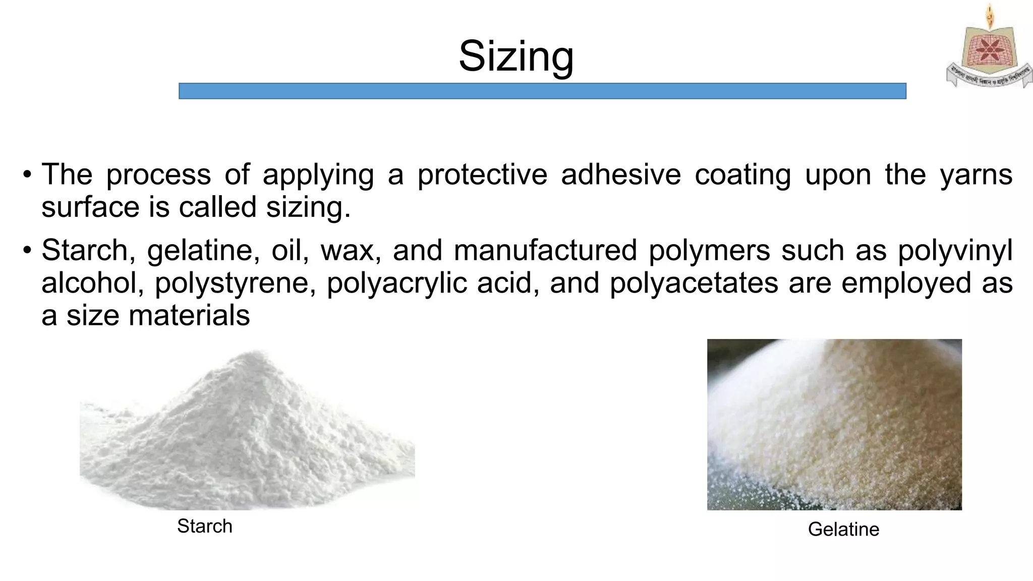 Sizing in textile industry | PPTX