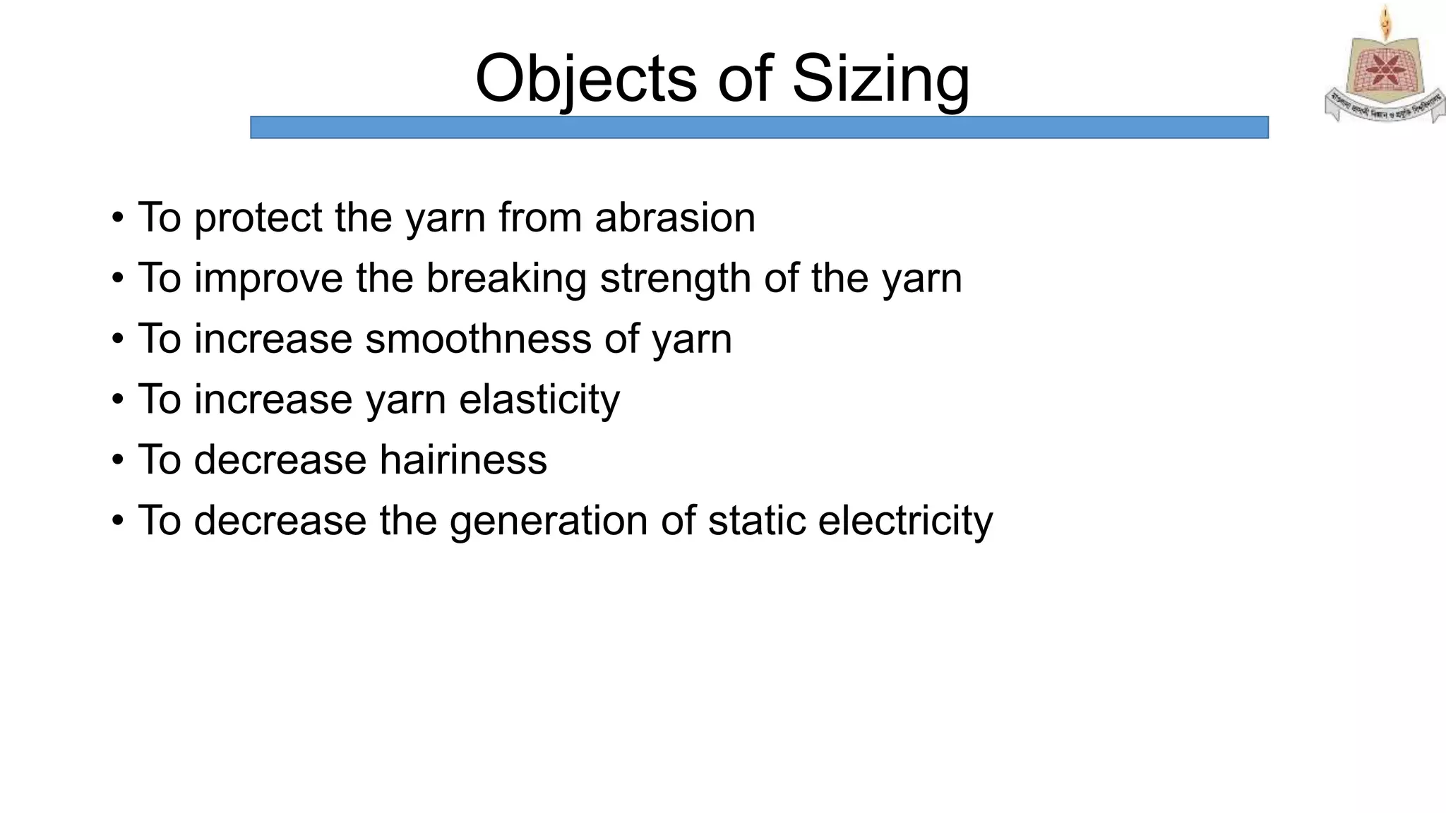 Sizing in textile industry | PPTX